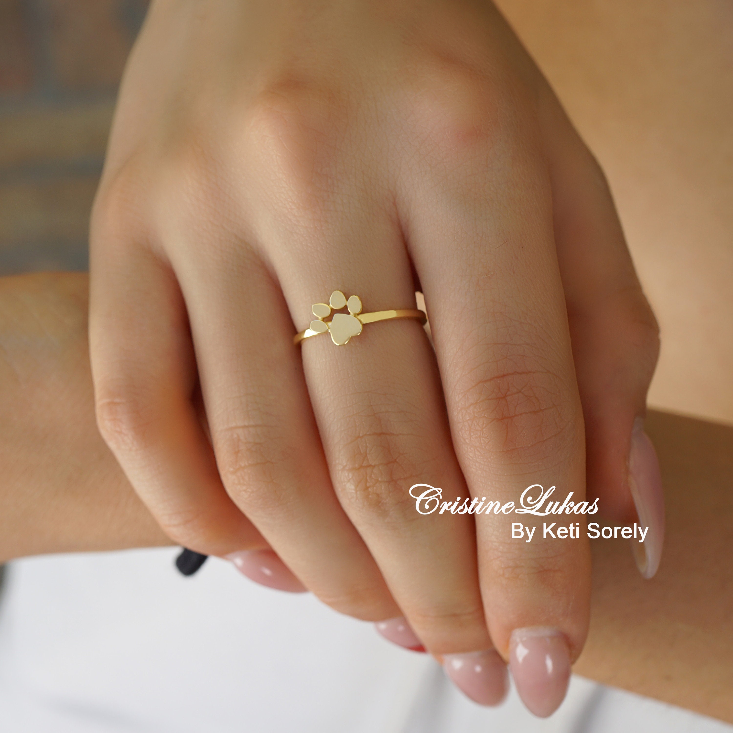 Paw Print Ring Animal Lover Ring Dogs Paw Print Puppy Love - Etsy