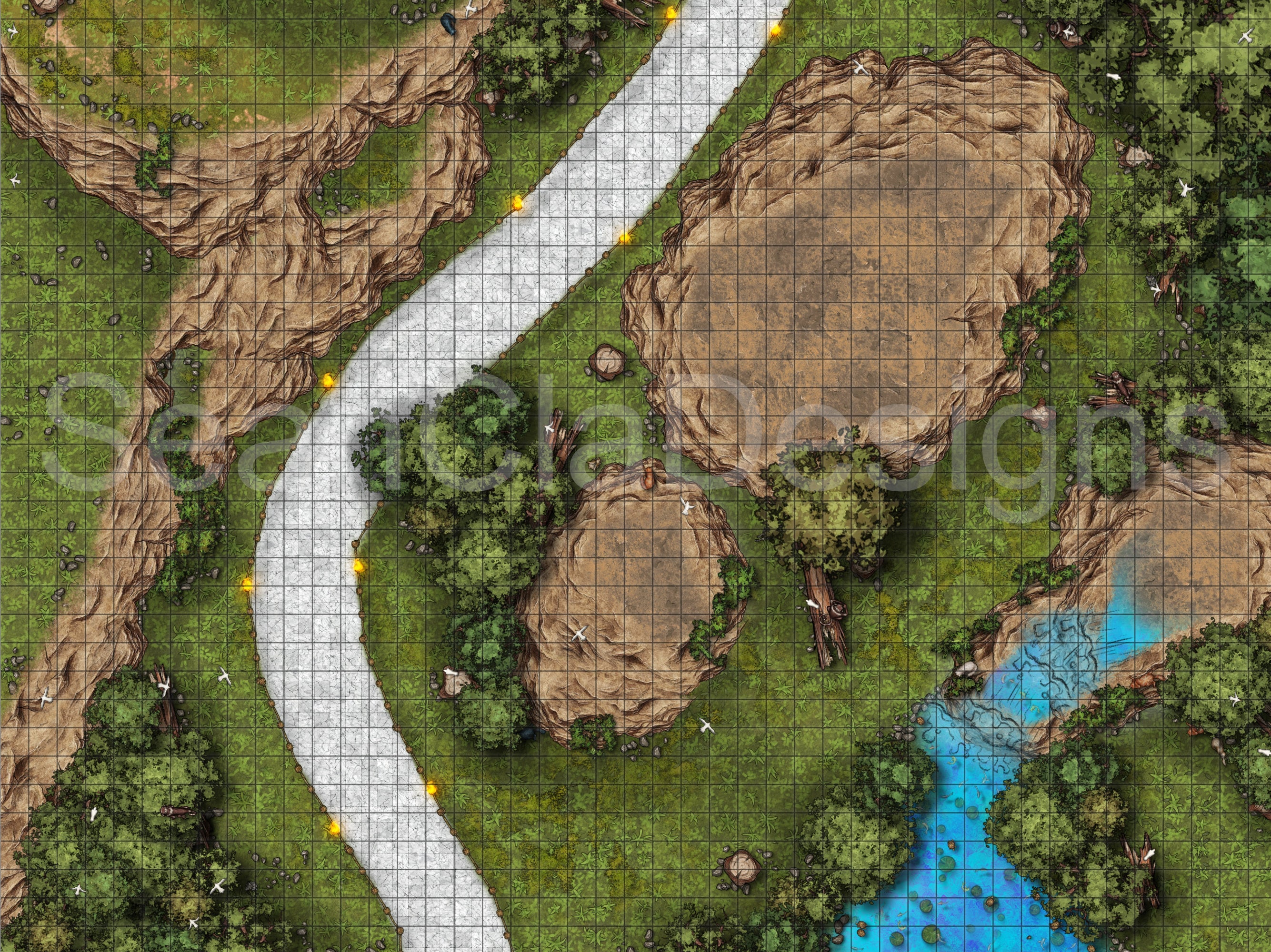 Dnd Fantasy Battle Map, Canyon Encounter (VTT, Roll20, Print Ready) - Etsy