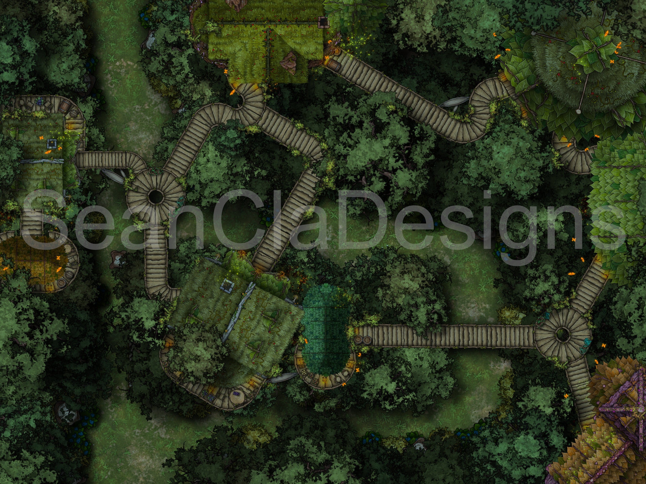 Fey Tree Top Village 4k Dnd Fantasy Battle Map - Etsy