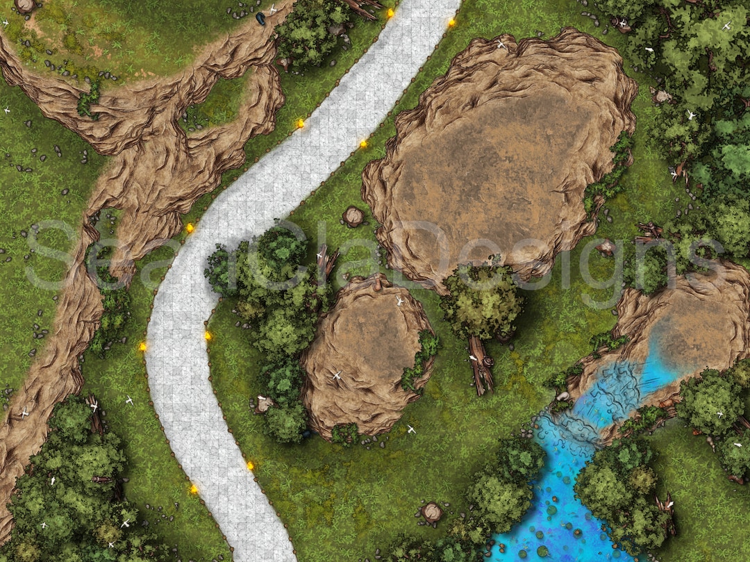 Dnd Fantasy Battle Map, Canyon Encounter (VTT, Roll20, Print Ready) - Etsy