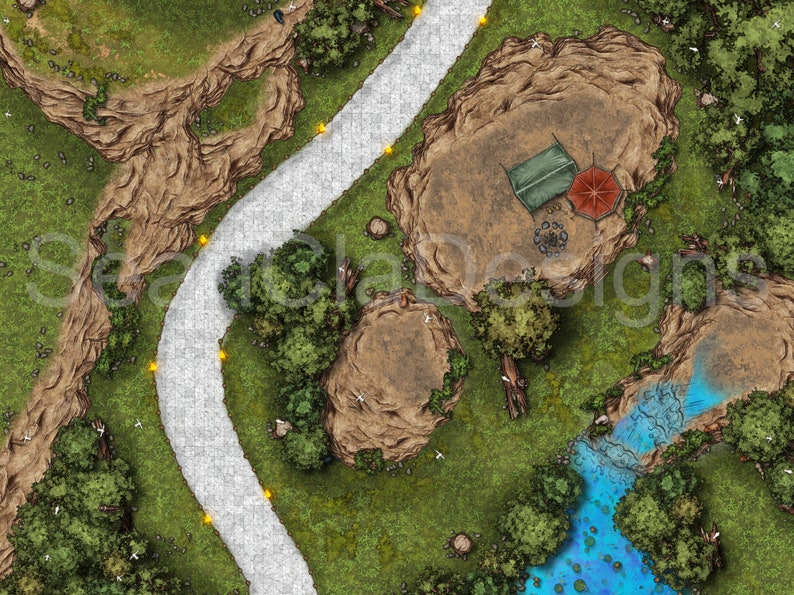 Dnd Fantasy Battle Map, Canyon Encounter (VTT, Roll20, Print Ready) - Etsy