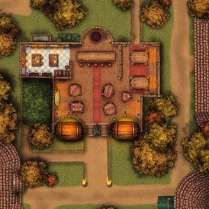 Doube Barrel Tavern Dnd Battle/ Encounter Map Roll20 Vtt Ready Grid and ...