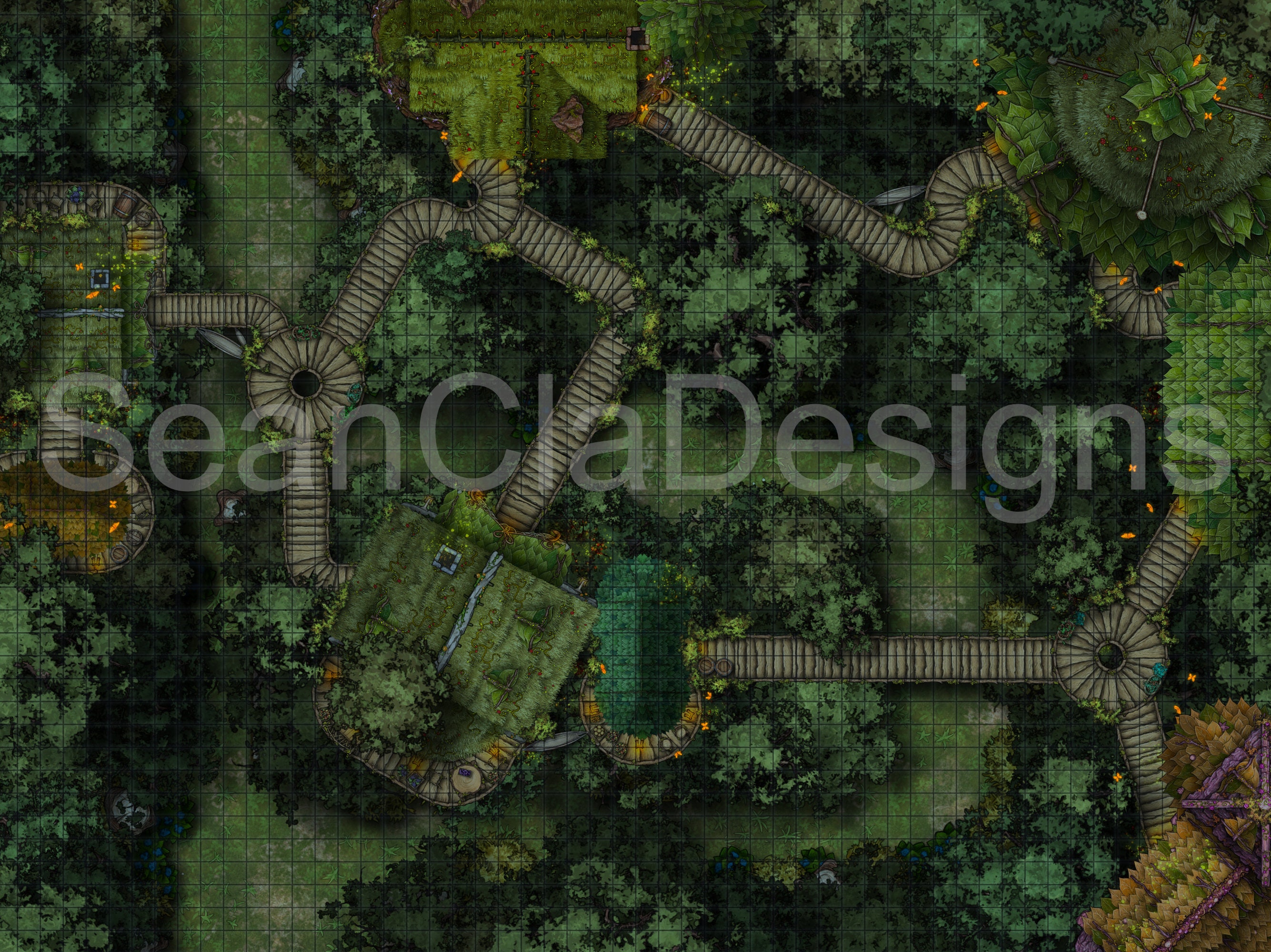Fey Tree Top Village 4k Dnd Fantasy Battle Map - Etsy