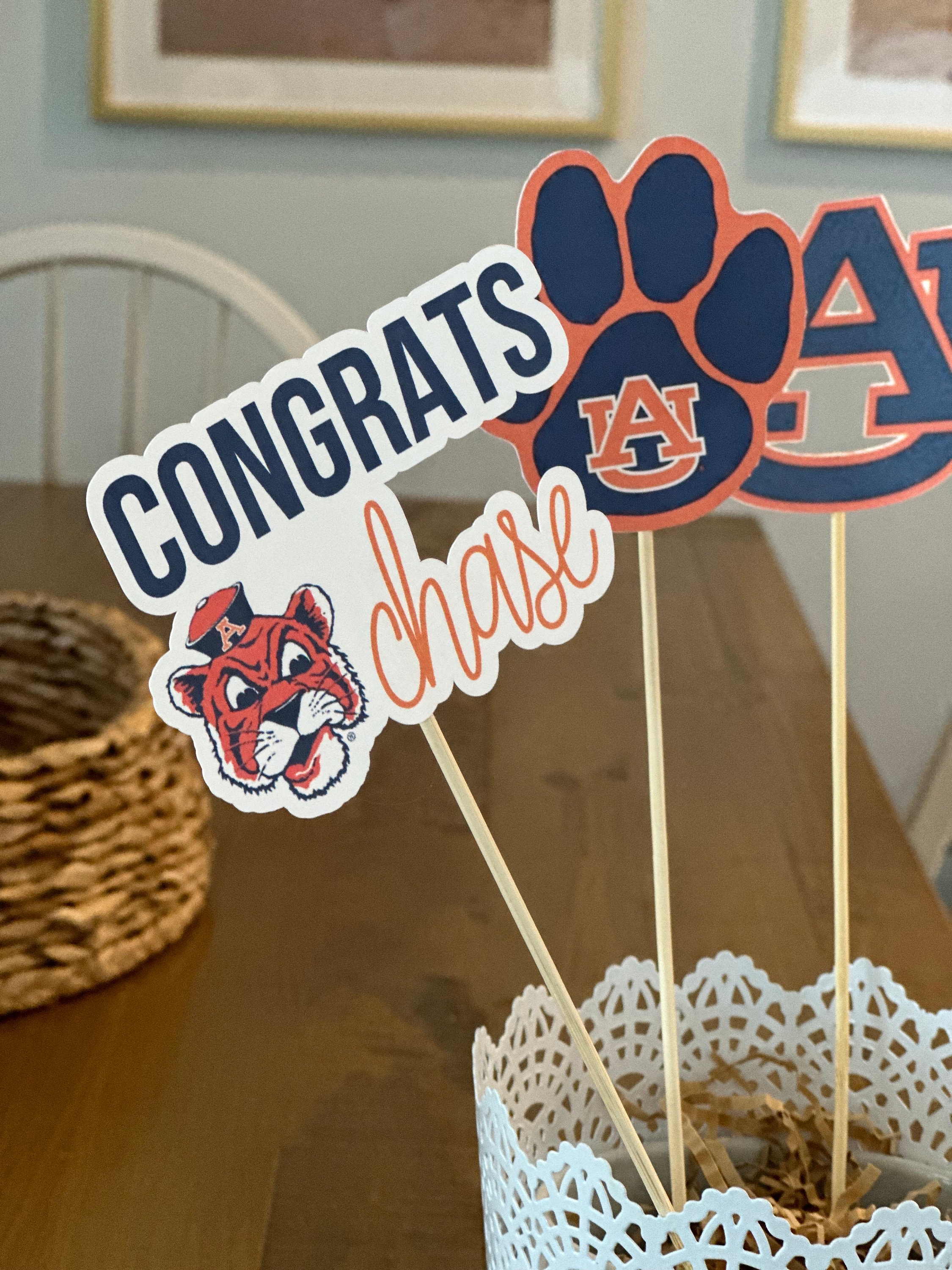 Auburn University Graduation Centerpiece Sticks: Party Decor - Etsy