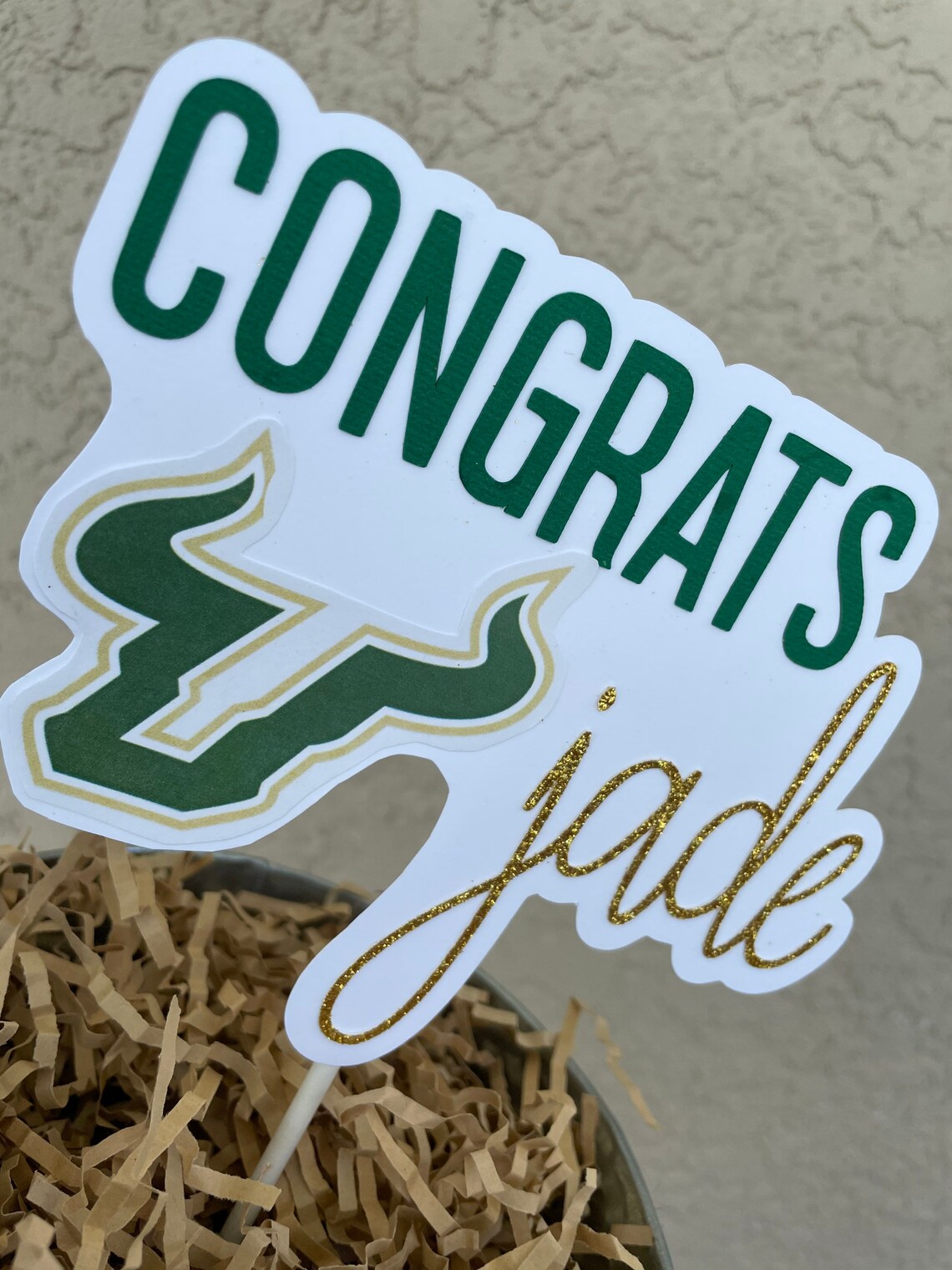 University of South Florida Cake Topper , Bulls, Usf Grad Party, Go ...