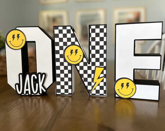 3D Number, Personalized Cardstock Number, One Happy Dude Birthday, One ...