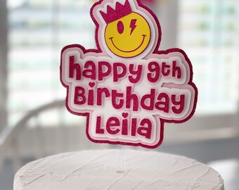 Preppy Birthday Cake Topper - Etsy