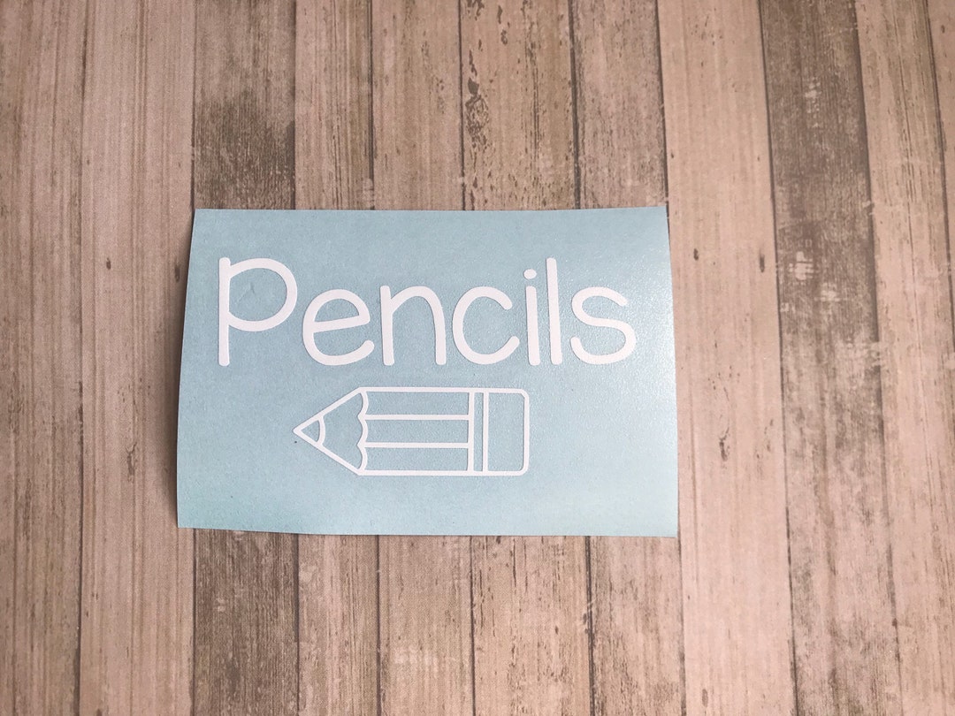 Pencils Vinyl Decal, Pencil Box Decal, Pencil Case Kids, Vinyl Decal ...