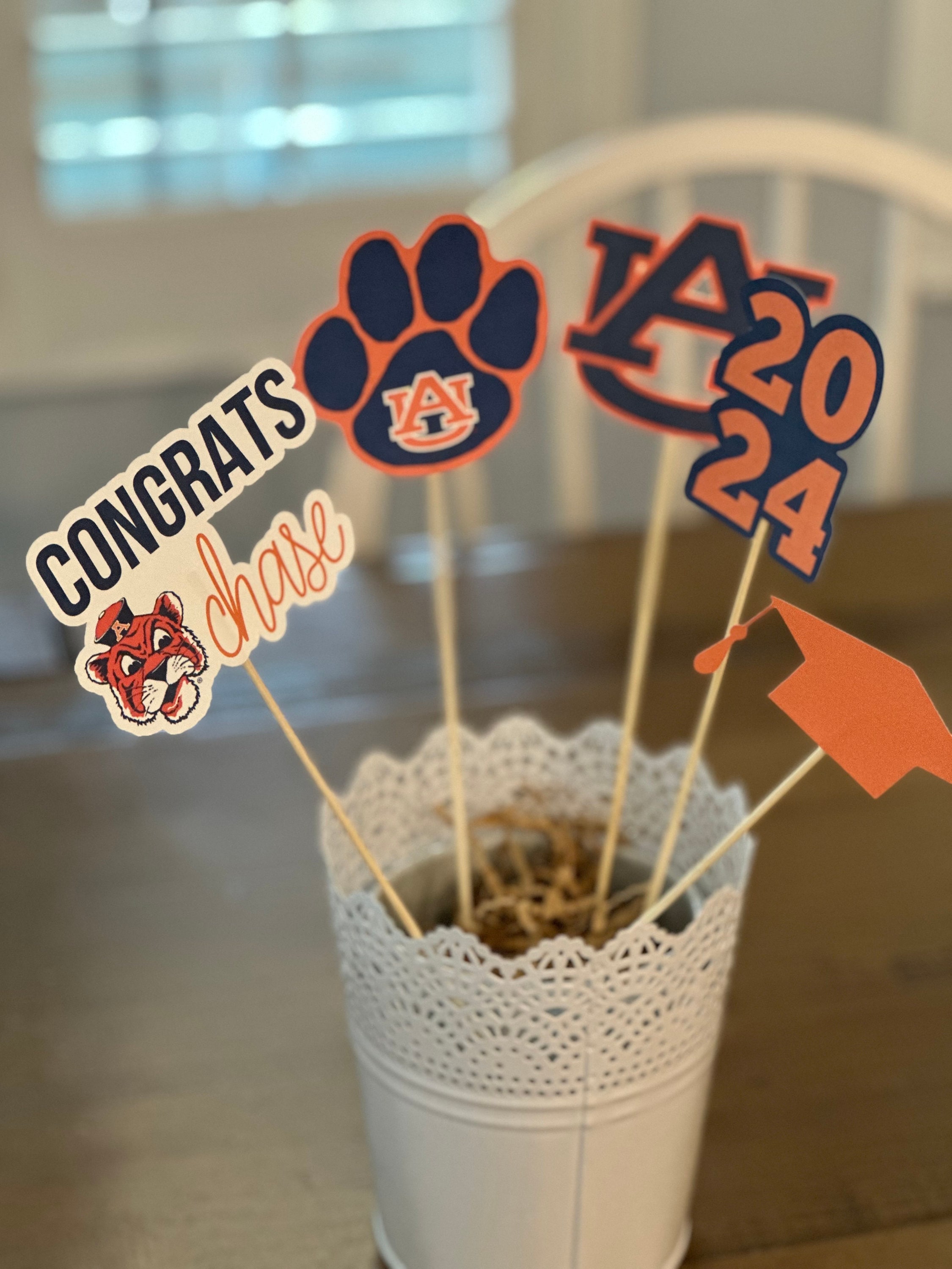 Auburn University Graduation Centerpiece Sticks: Party Decor - Etsy