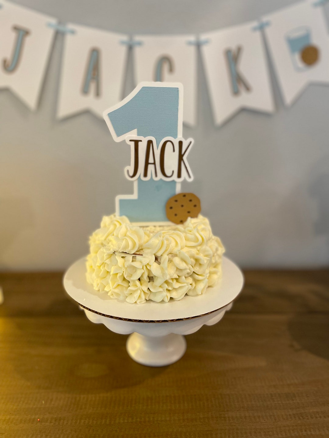 Milk and Cookies Cake Topper - Etsy