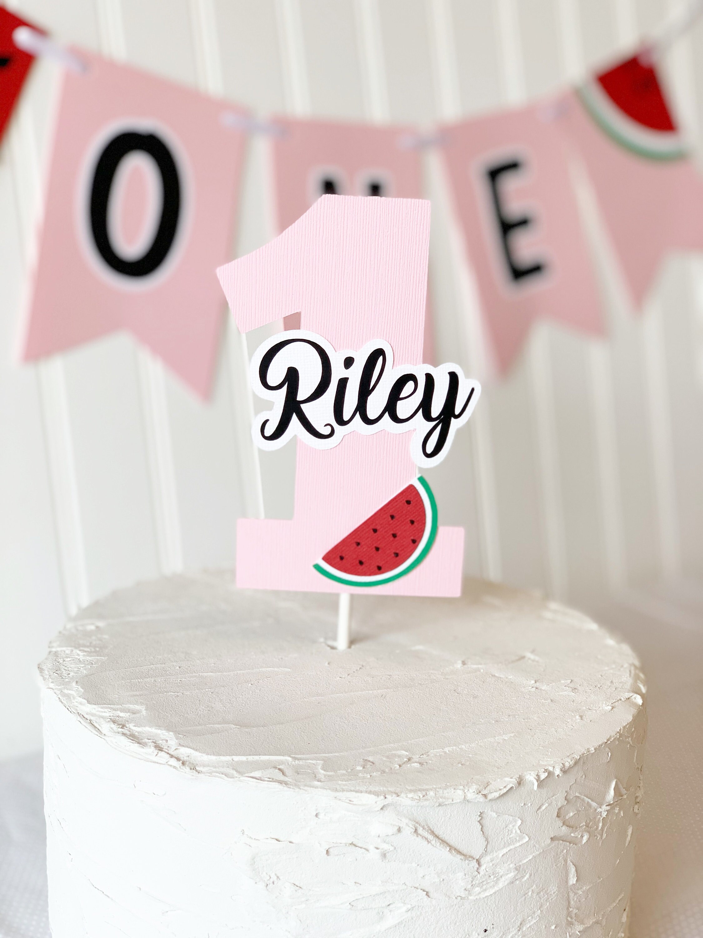 Watermelon Cake Topper , Personalized Number Cake Topper | Watermelon ...