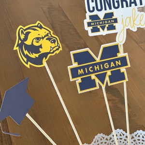 University of Michigan Graduation Centerpiece Sticks , Michigan ...