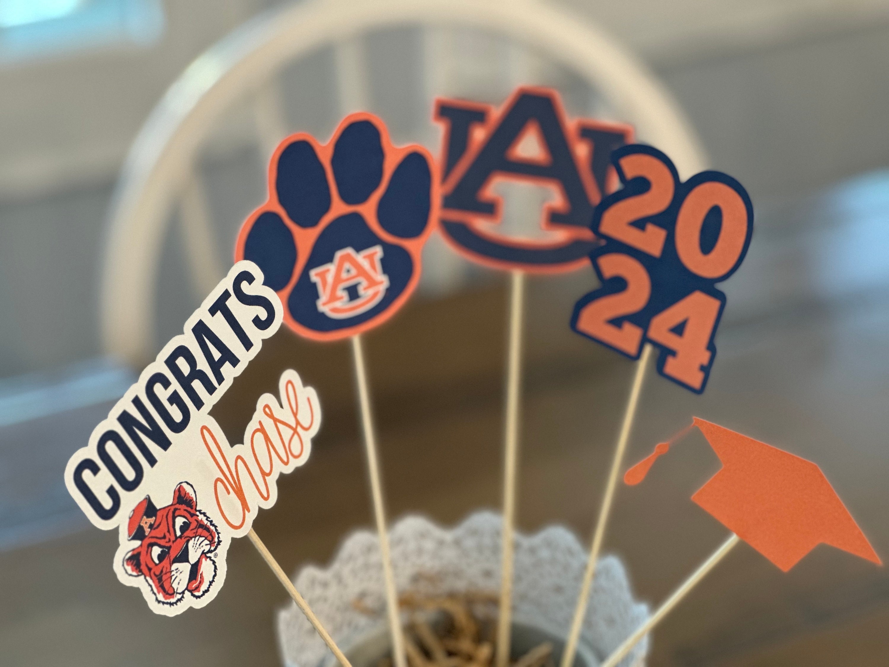 Auburn University Graduation Centerpiece Sticks: Party Decor - Etsy