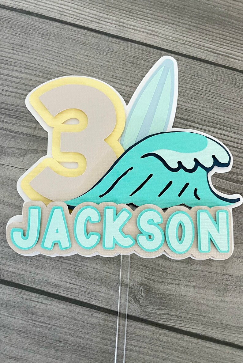 Surf Cake Topper First Birthday Surfing Theme Surf First - Etsy