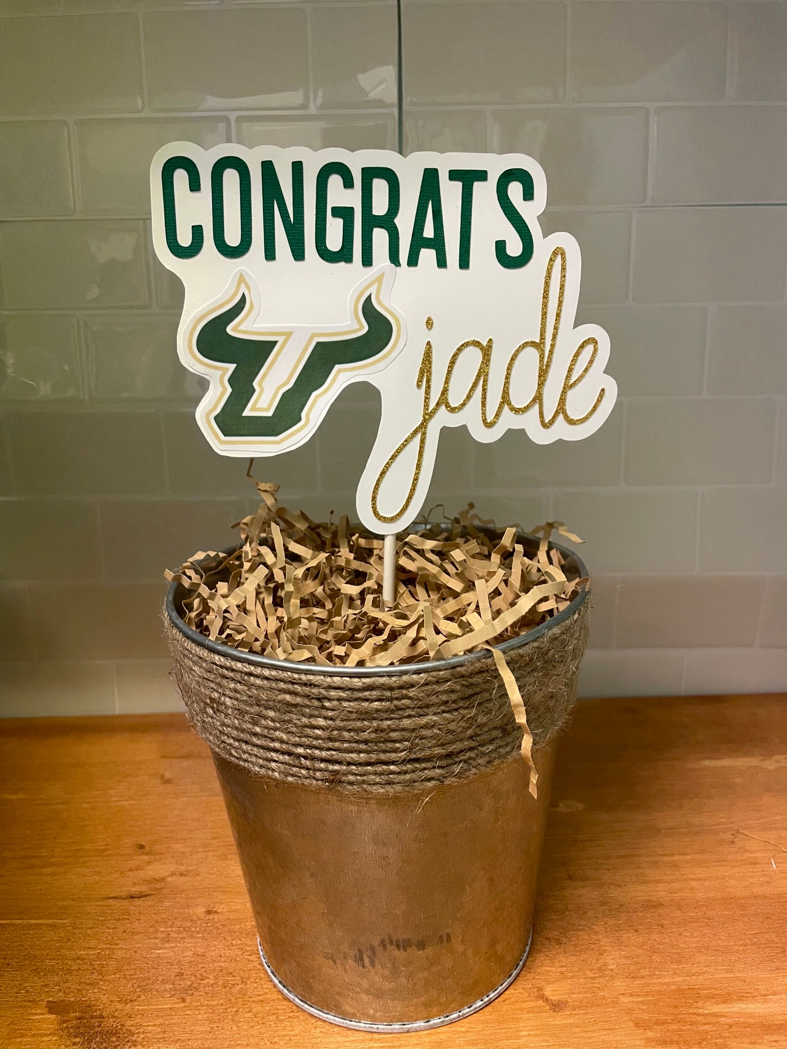 University of South Florida Cake Topper , Bulls, Usf Grad Party, Go ...