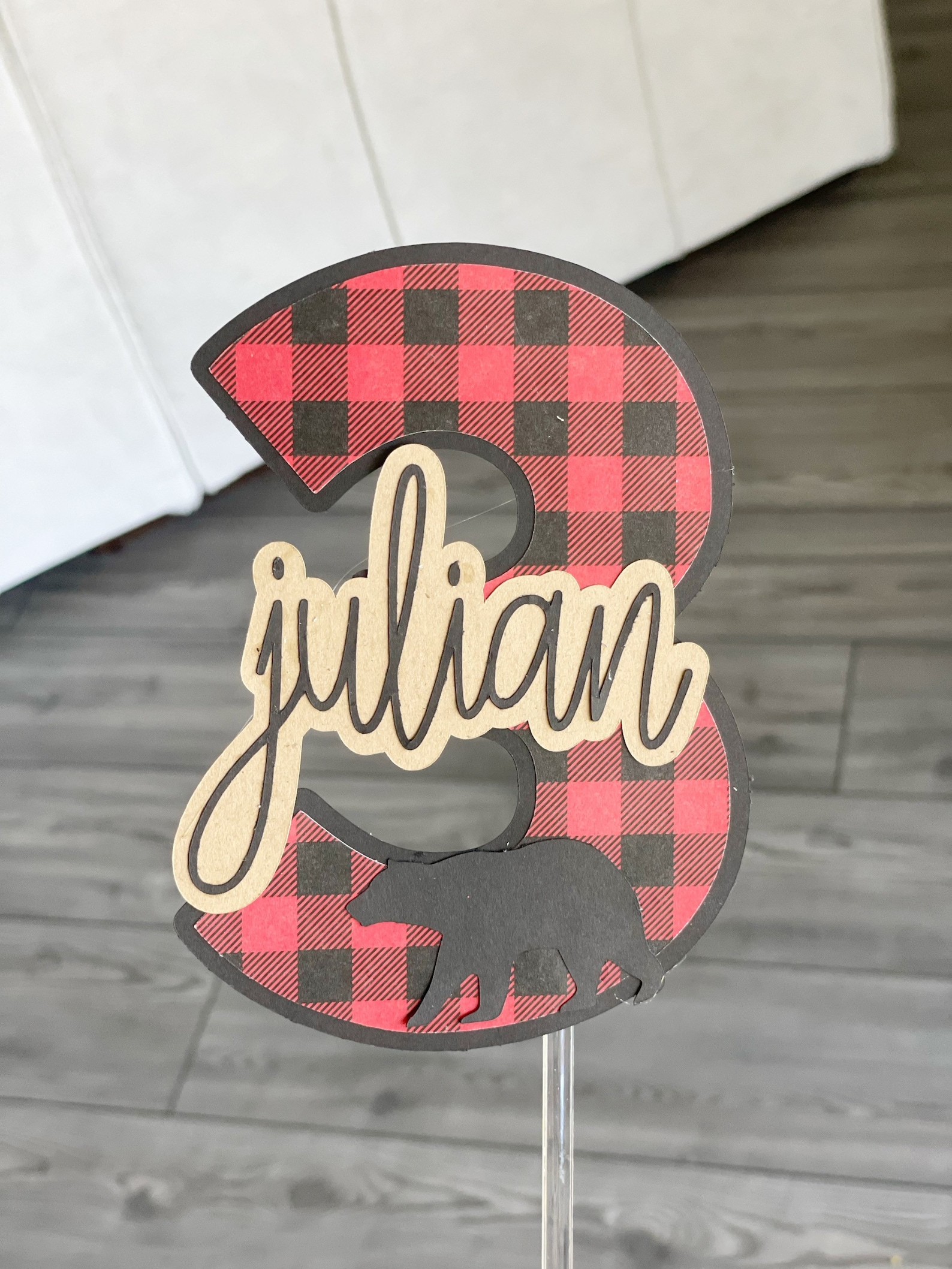 Lumberjack Number Cake Topper Lumberjack Party Buffalo Plaid - Etsy