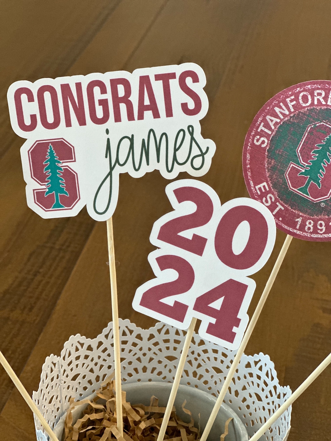 Stanford University Graduation Centerpiece Sticks , Stanford ...
