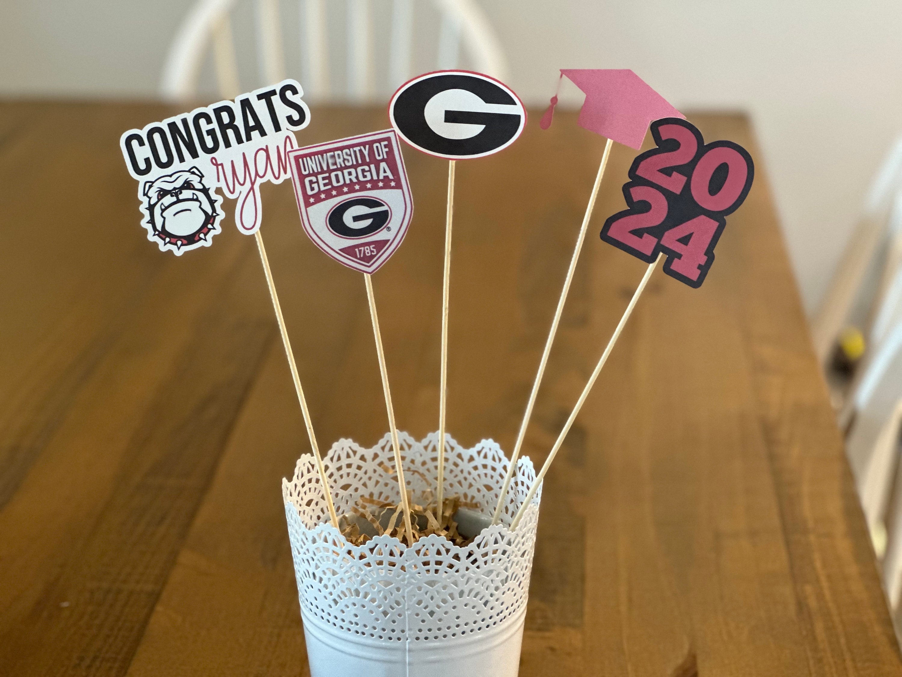 University of Georgia Graduation Centerpiece Sticks: Party Decor - Etsy