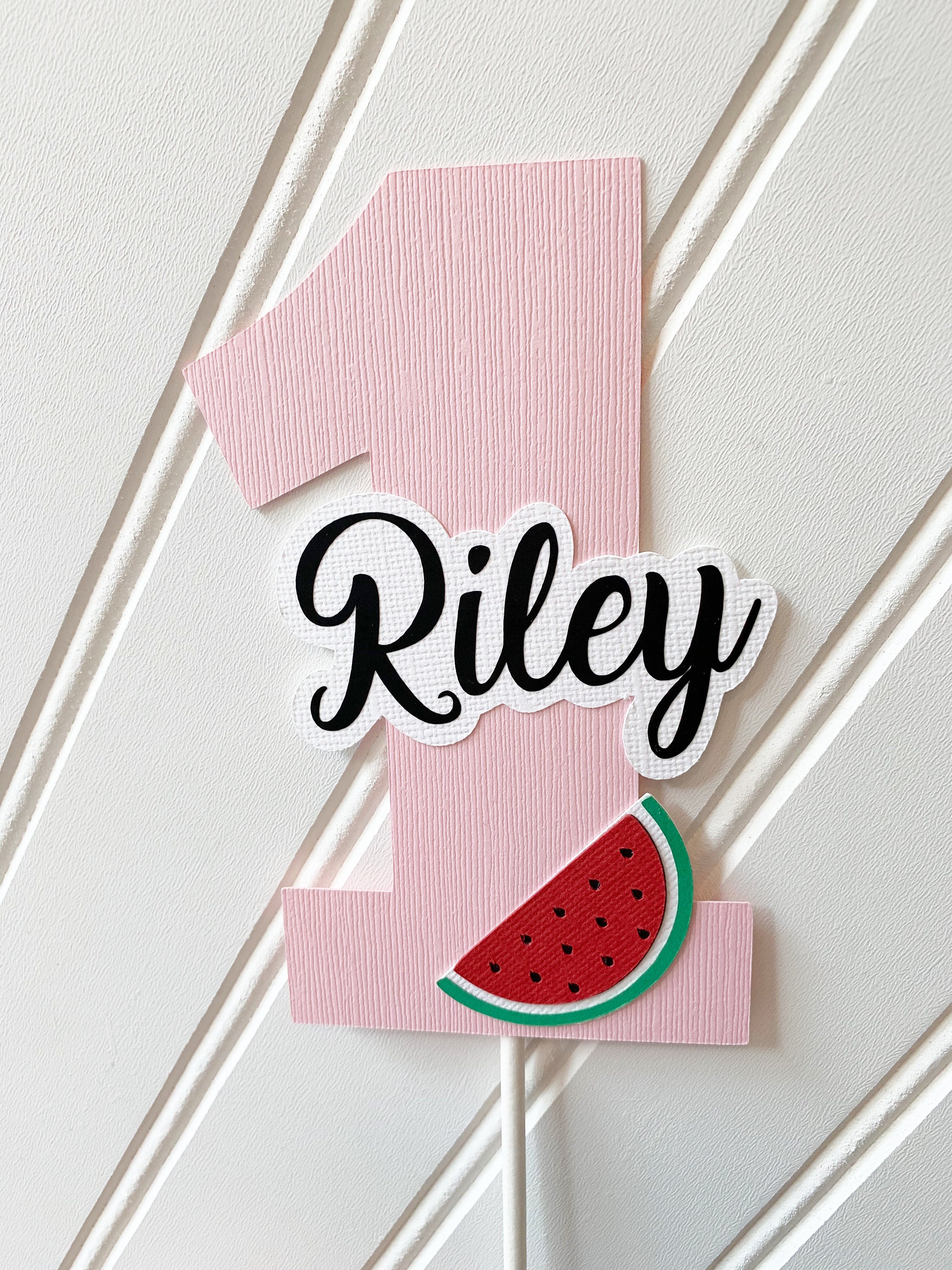 Watermelon Cake Topper , Personalized Number Cake Topper | Watermelon ...