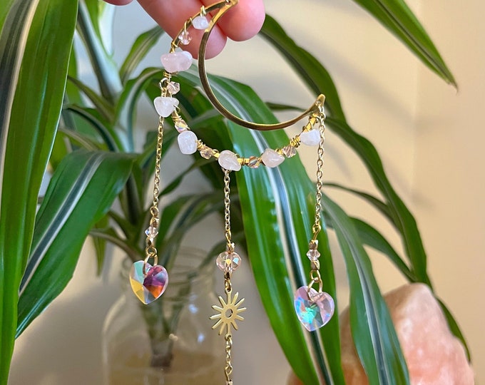 Moon Sun Catcher Window Hanging Crystals - Etsy Canada