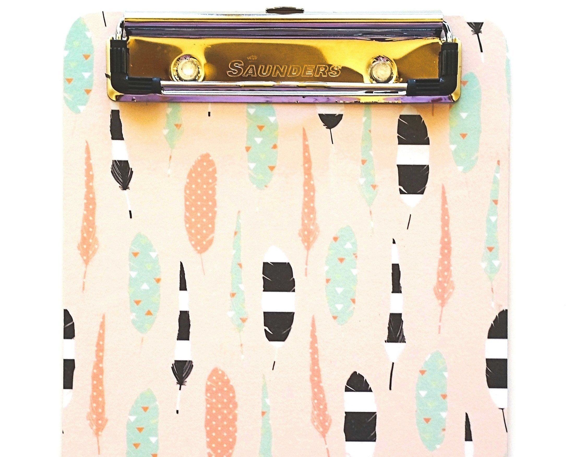 Boho Feathers Clipboard, 6x9 Memo Size Decorative Clipboard, Office ...