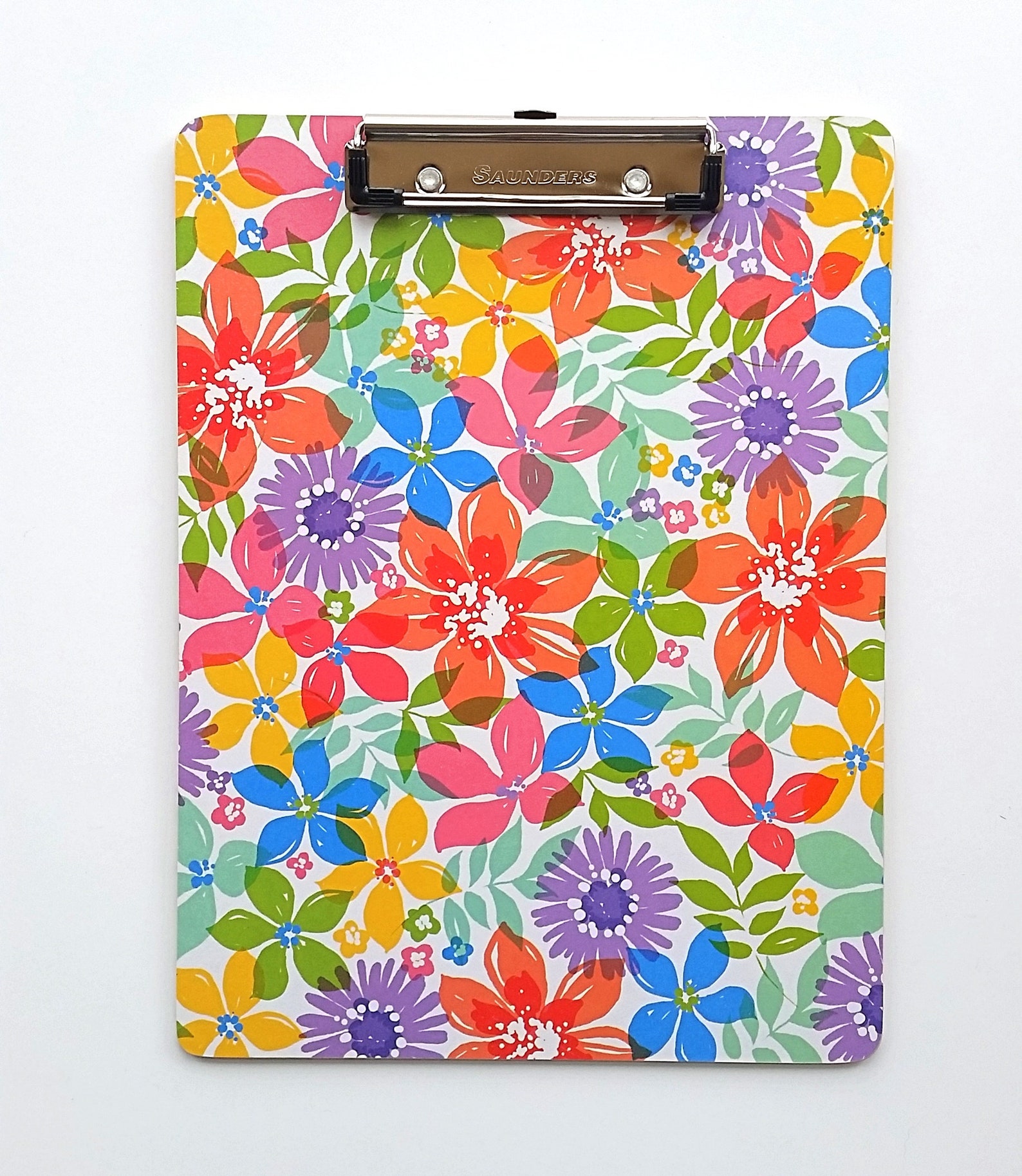 Clipboard Bright Watercolor Flowers Clipboard Large - Etsy UK