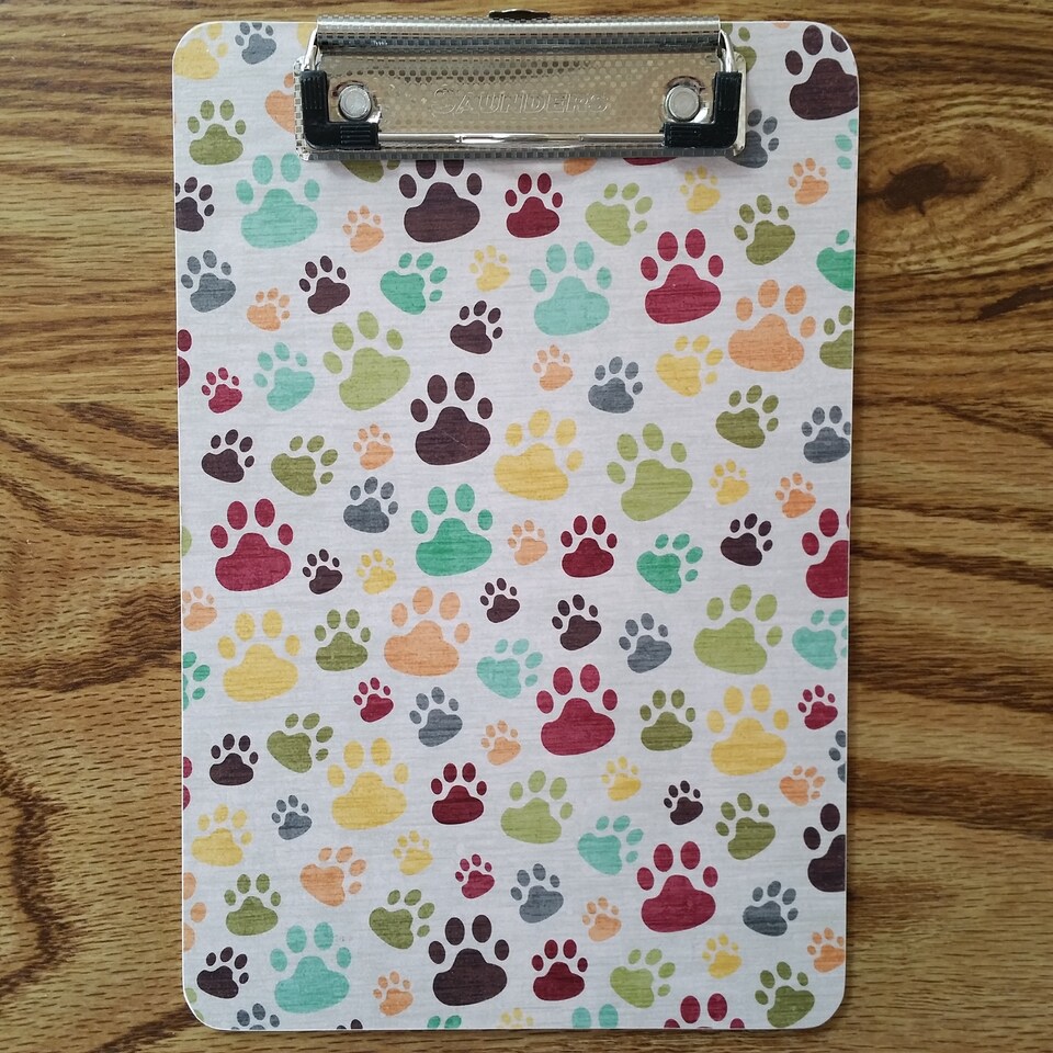 Paw Prints Clipboard, Doggie Theme, 6x9 Memo Clipboard, Teacher, Office ...
