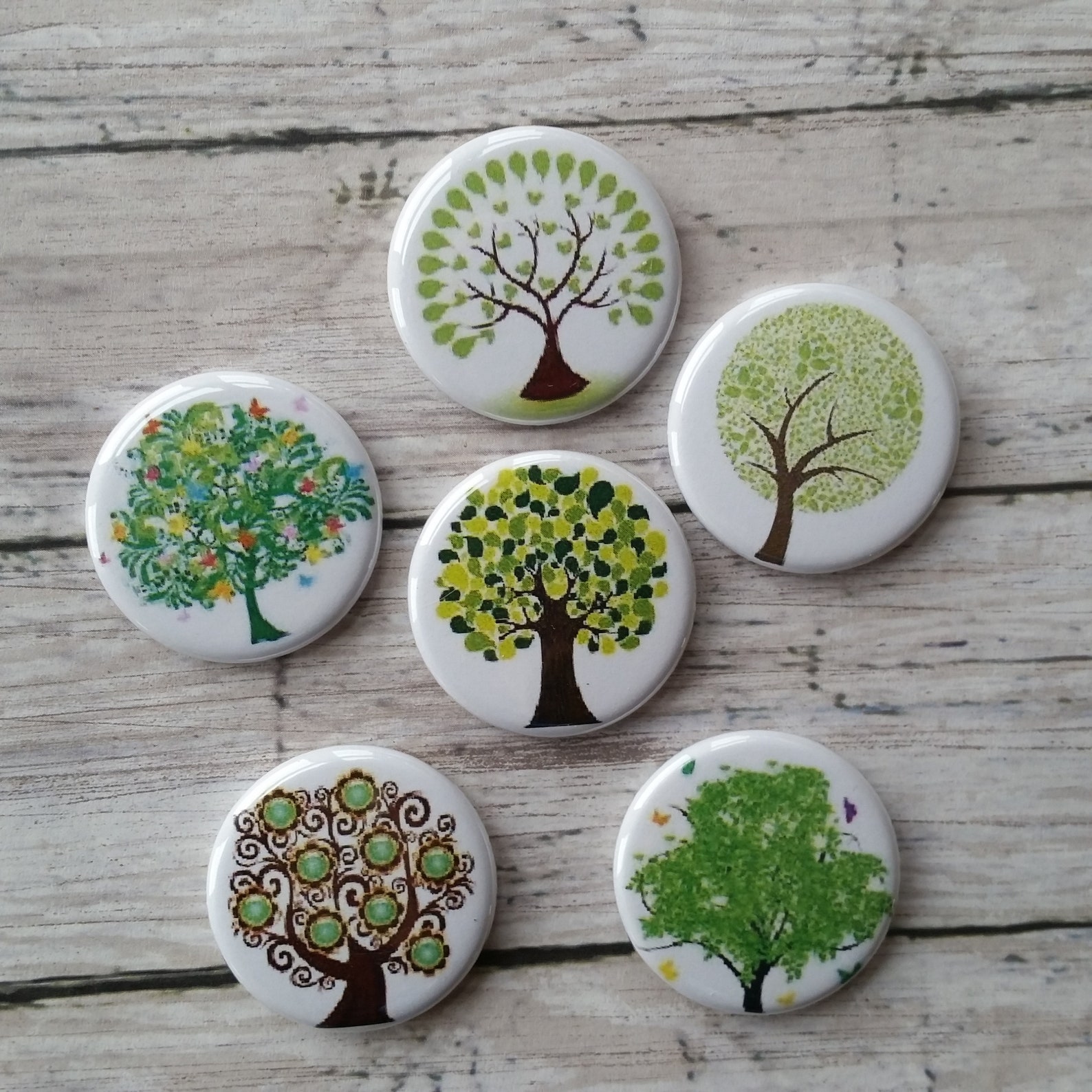 Tree Magnets Green Trees Fridge Magnets Nature Decor | Etsy