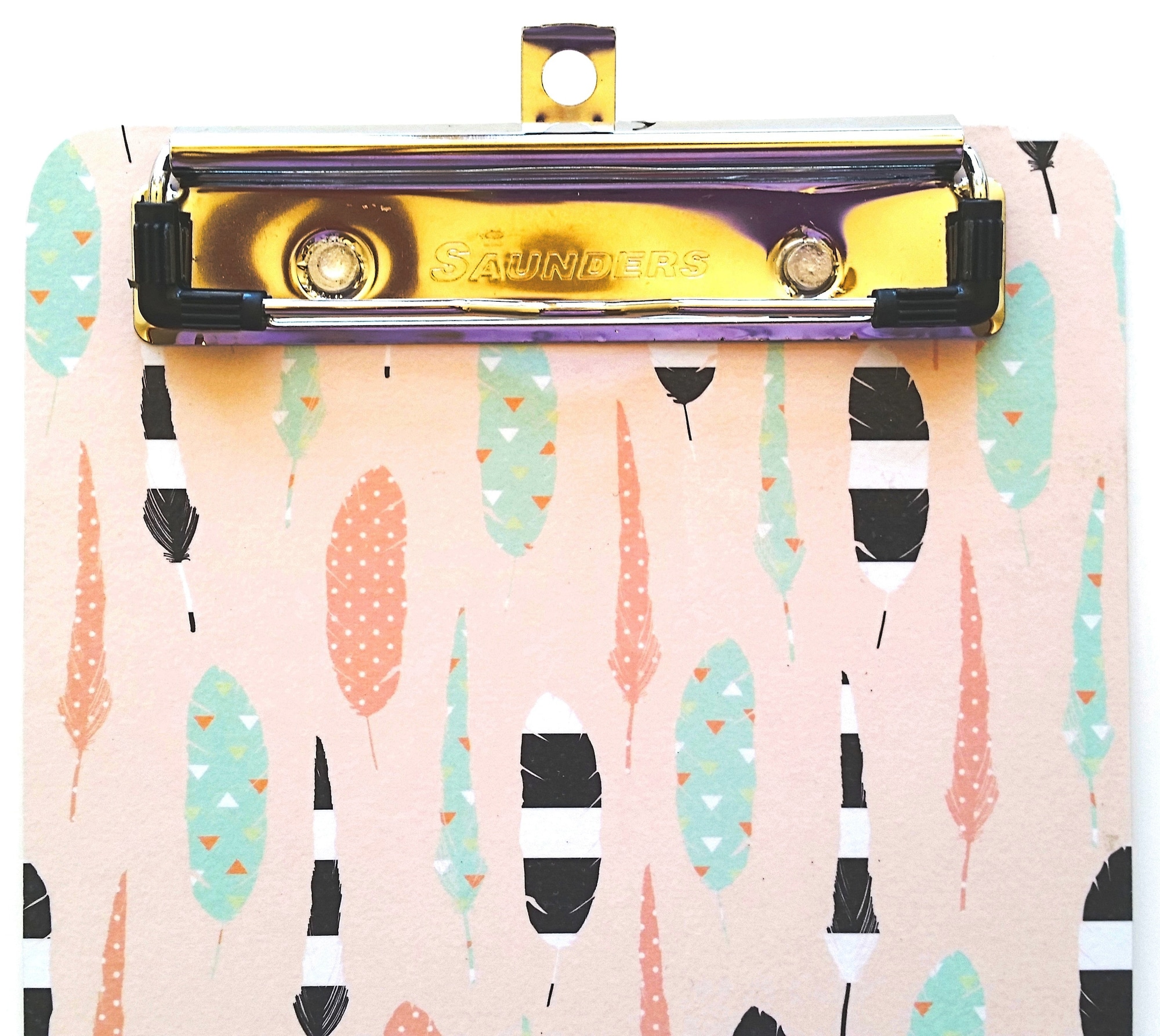 Boho Feathers Clipboard, 6x9 Memo Size Decorative Clipboard, Office ...