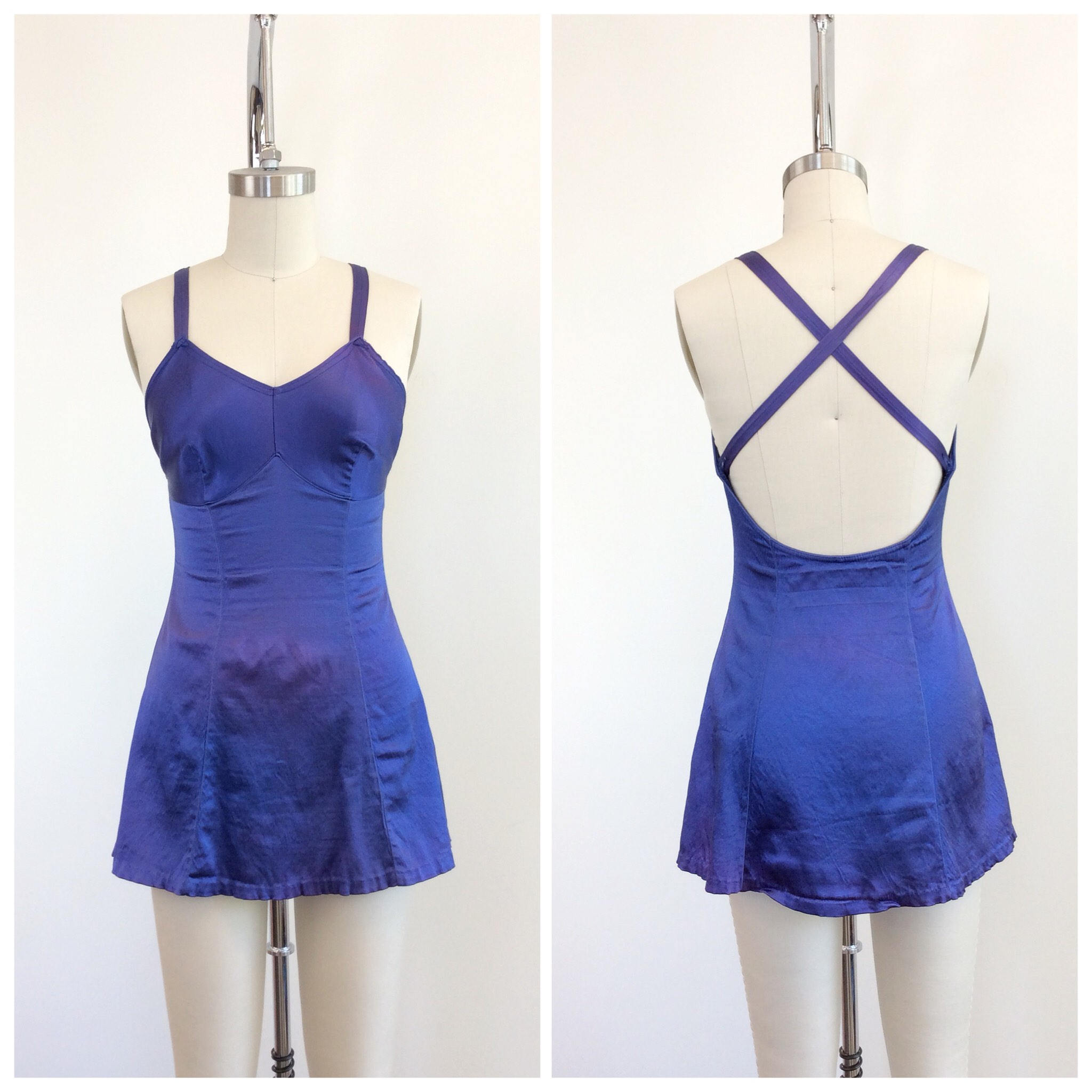 40s Purple Catalina Swimsuit / 1940s Vintage Bathing Suit / | Etsy