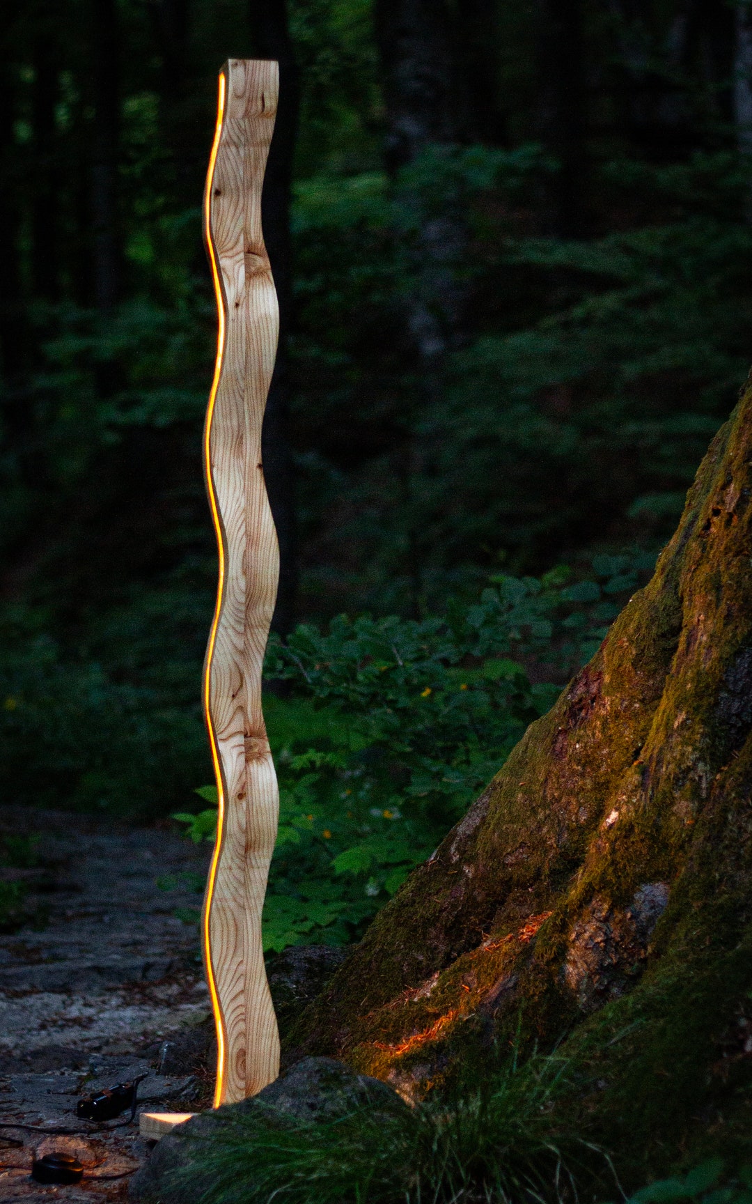 Mysterious Fantasy Sculpture Lamp Floor Lamp Minimal Wood Lamp Living ...