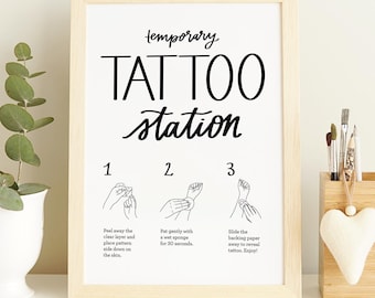 Temporary Tattoo Station Sign for Wedding - Etsy