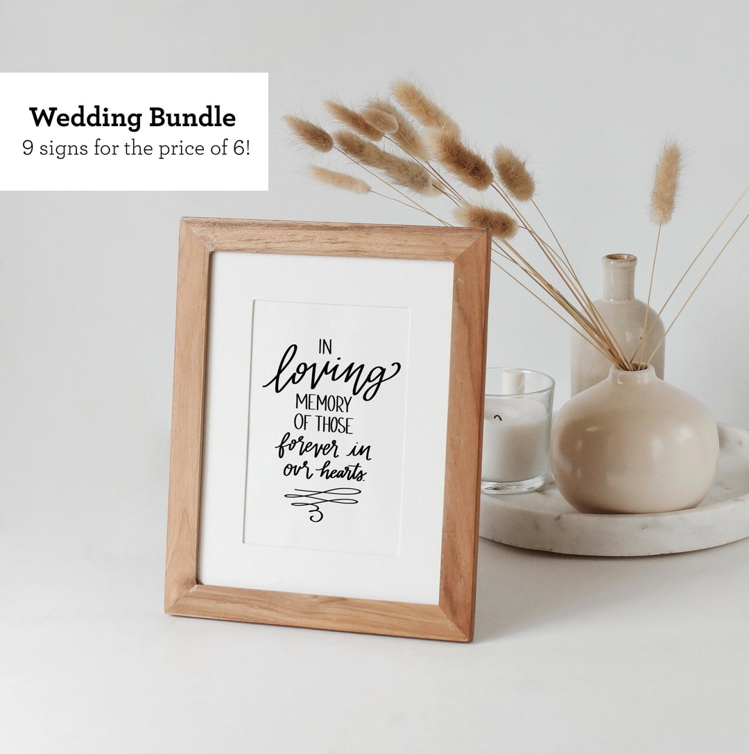 Wedding Signage Bundle – Original Calligraphy Prints (digital Download ...