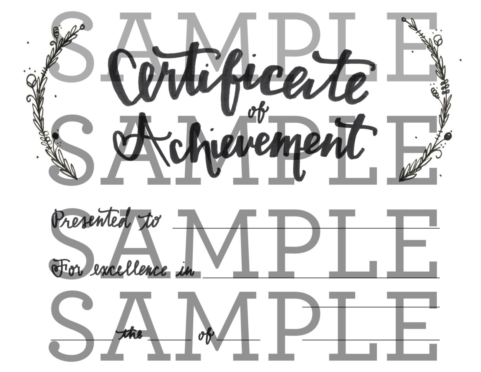 Certificate of Achievement - Original Calligraphy - FILLABLE PDF - Fill ...