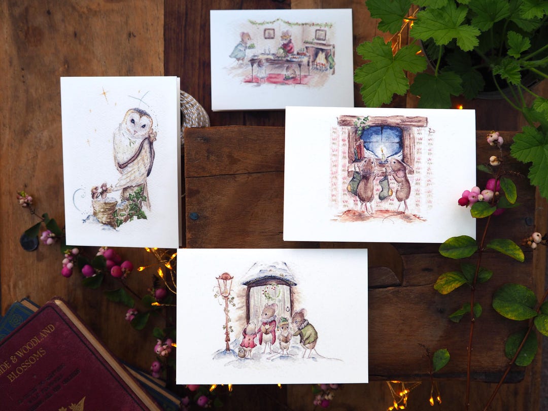 Christmas Cards // the Christmas Mice // Blank Cards - Etsy