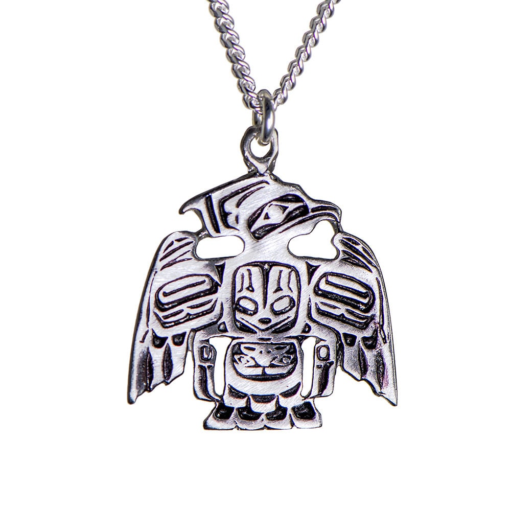 Sterling Silver Raven Pendant - Etsy