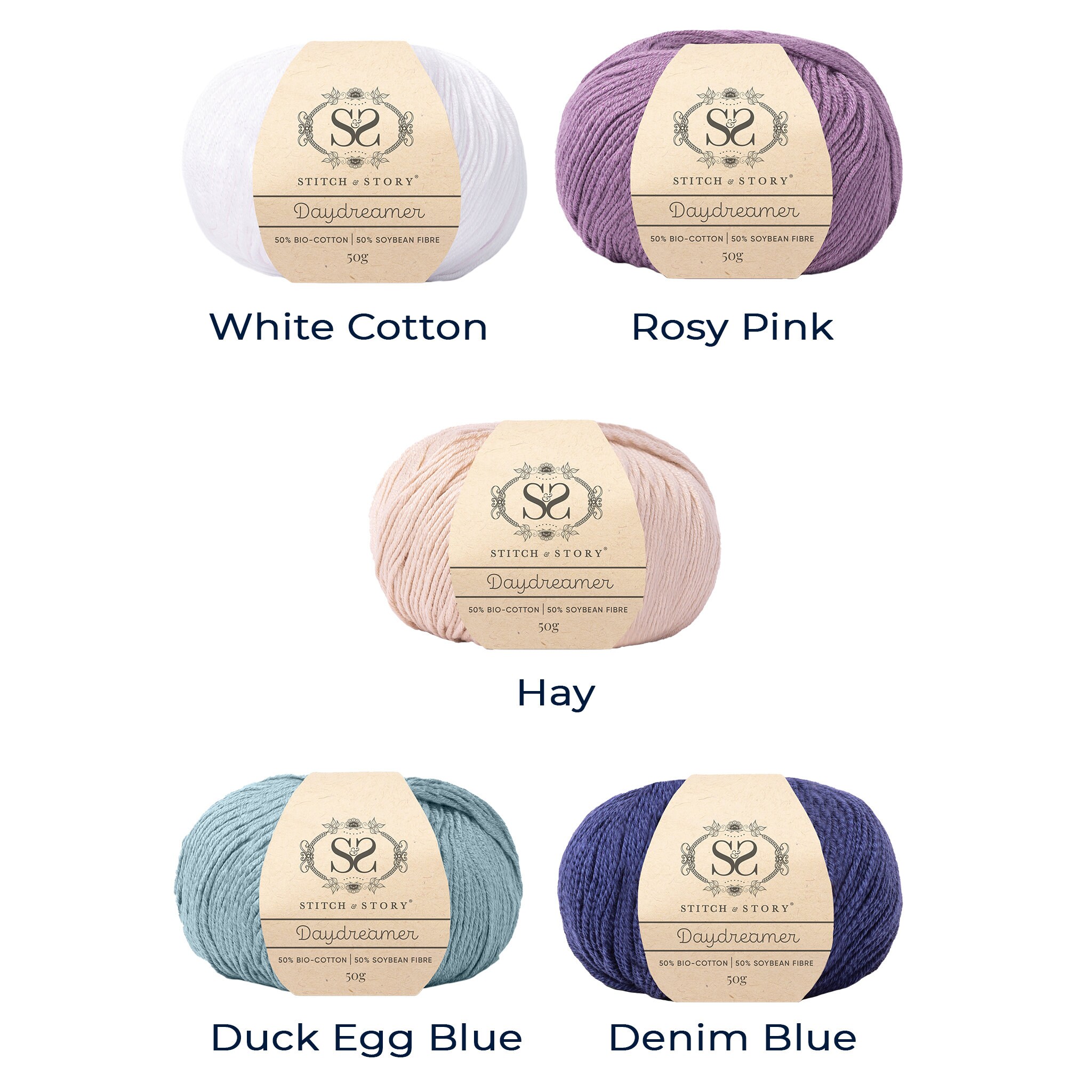 Sports Weight Yarn | Cotton Soya Mix Yarn | Daydreamer 50g Balls by ...