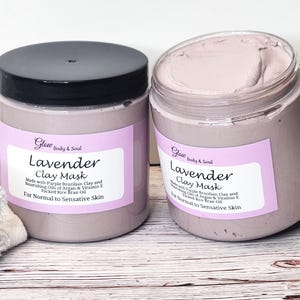 Lavender Clay Facial Mask Sensitive Skin Mask 10oz. - Etsy