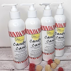 Candy Cane Aloe and Shea Butter Lotion 8 Oz. Paraben Free Hand and Body ...