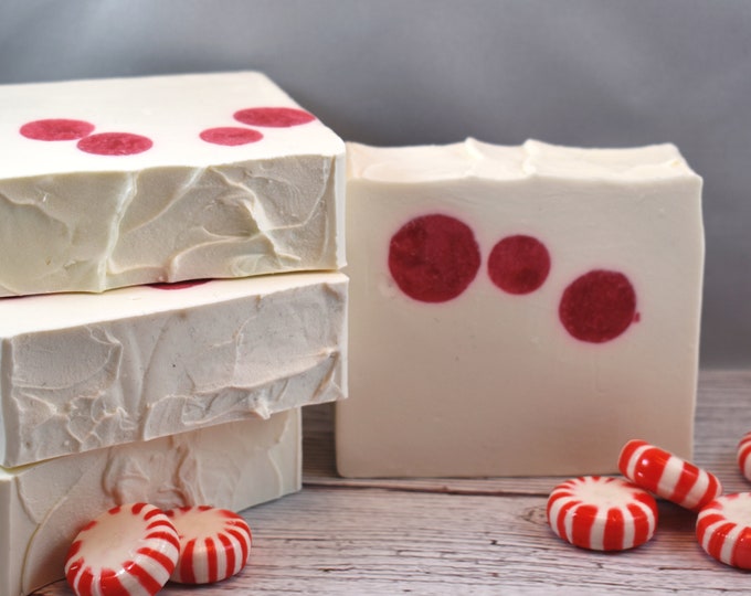 Peppermint Candy Handmade Cold Process Soap Handmade Vegan - Etsy
