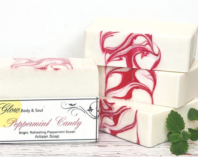 Peppermint Candy Handmade Cold Process Soap Handmade Vegan Soap - Etsy