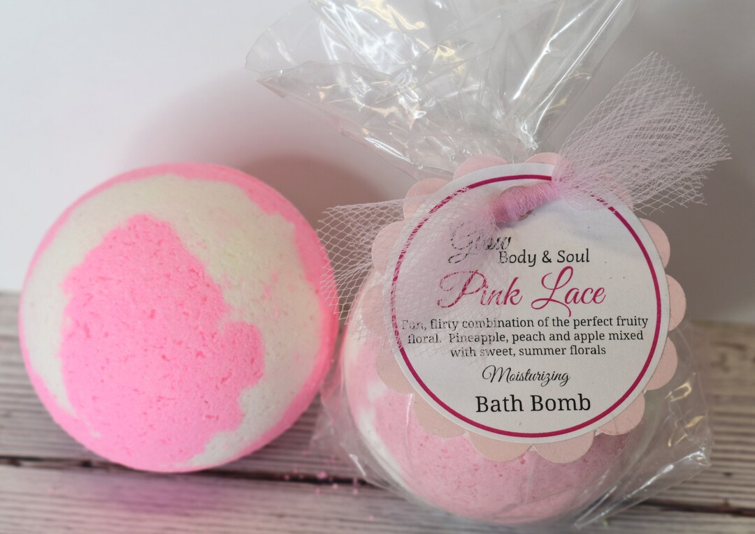 Pink Lace Bath Bomb Fizzy Moisturizing Bath Bomb - Etsy