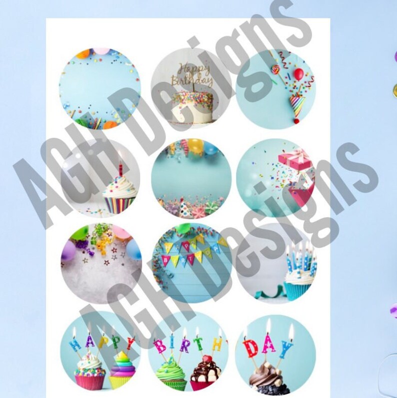 Printable Birthday Cupcake Toppers, Birthday Party Decorations, Labels ...