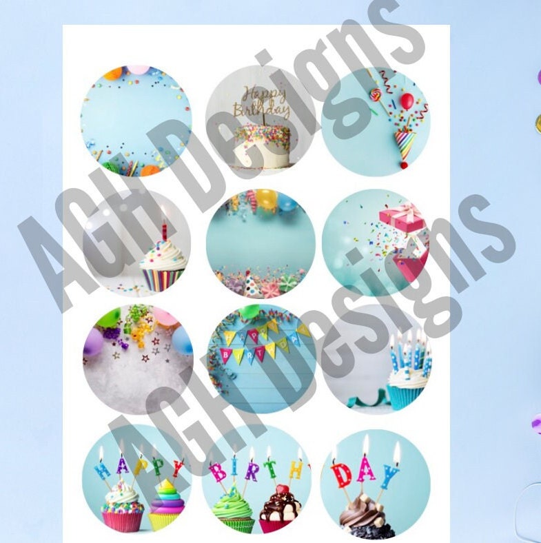 Printable Birthday Cupcake Toppers, Birthday Party Decorations, Labels ...