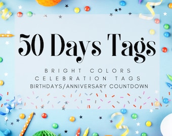 Birthday Celebration Countdown Tags 1-40 for Birthdays | Anniversaries ...