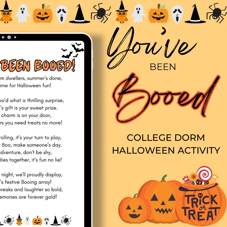 Printable You've Been Booed! College Dorm Edition| Happy Halloween ...