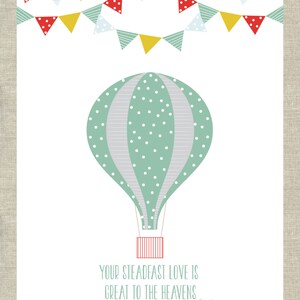 Bible Verse Wall Art Print Children Nursery Gender Neutral Psalm 57:10 ...