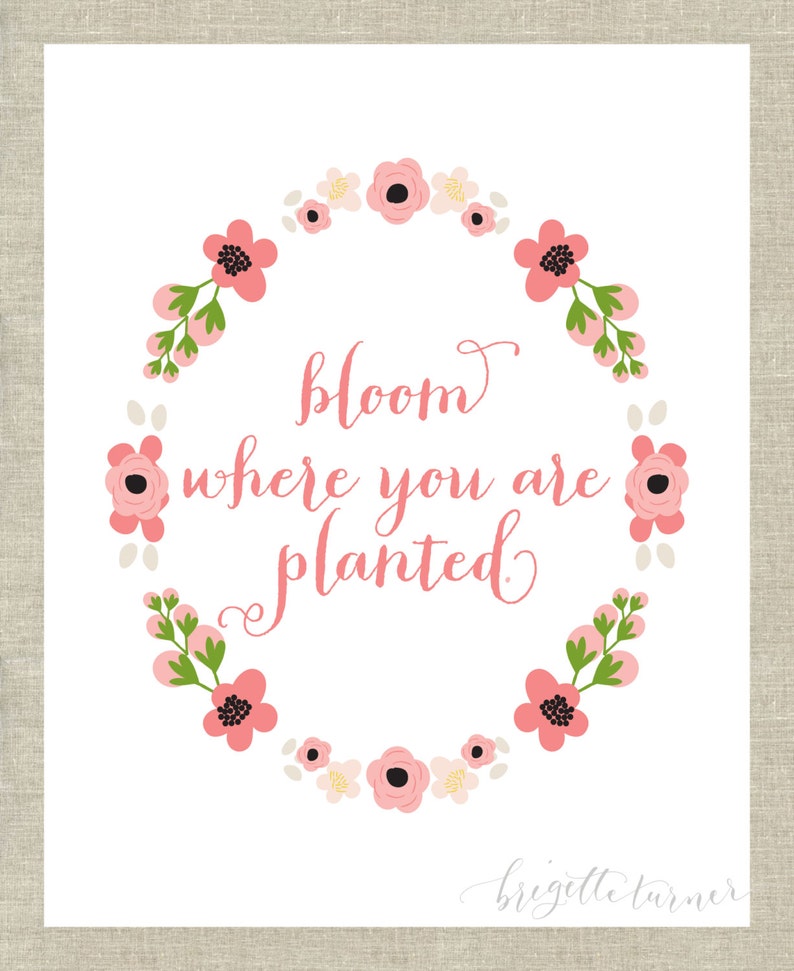 Wall Art Print Girls Bloom Where You Are Planted. - Etsy