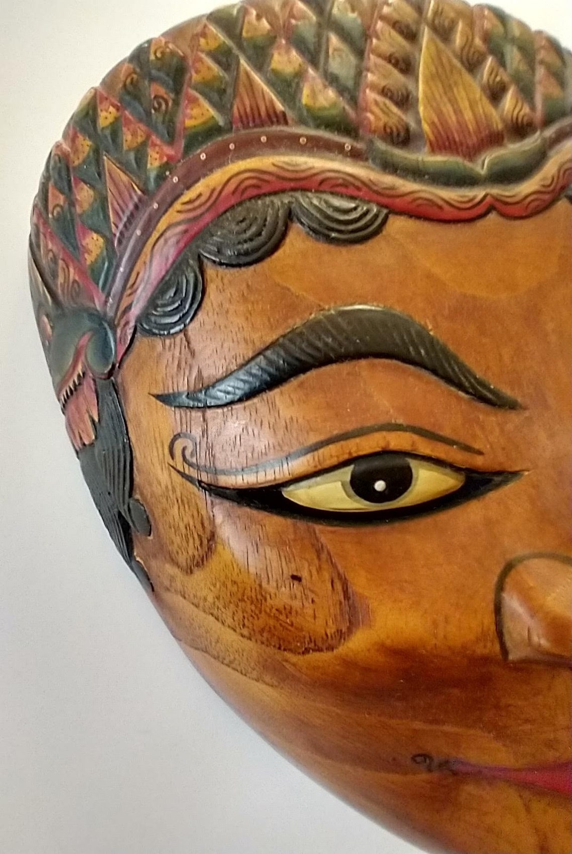 Vintage High Quality Wooden Javanese Mask - Etsy