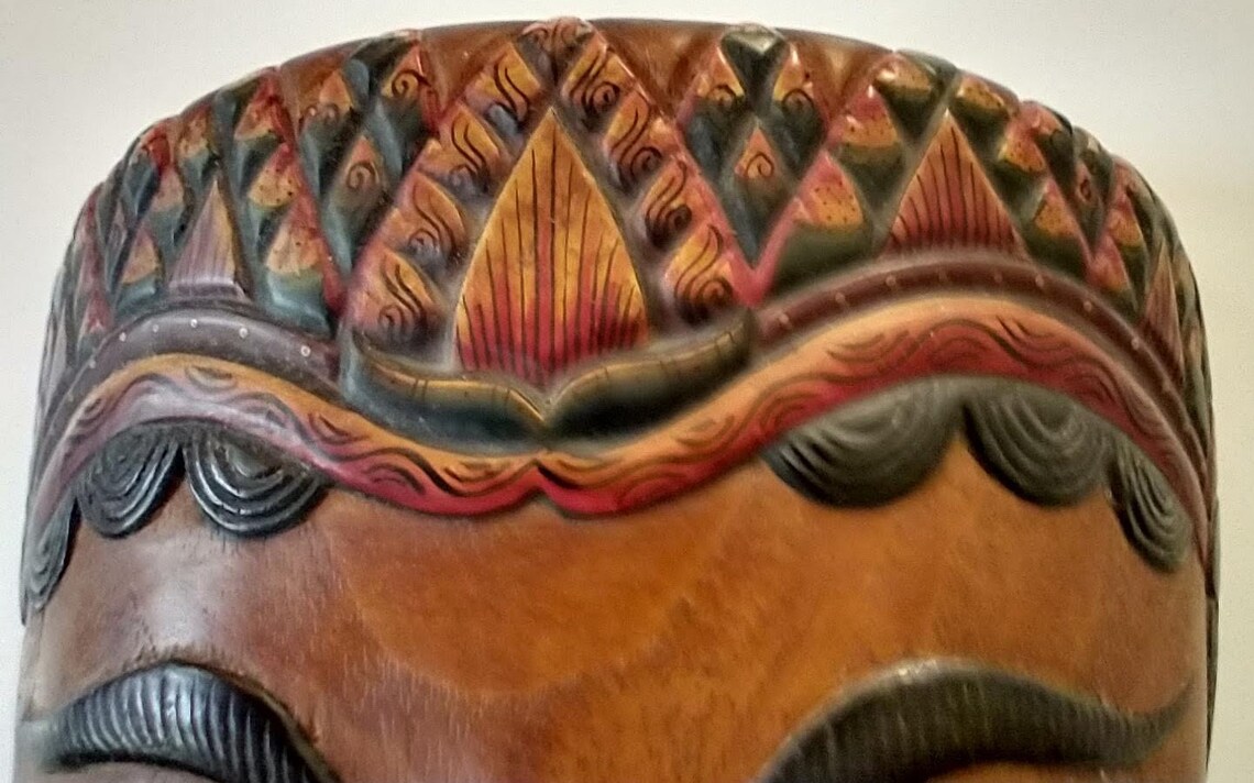 Vintage High Quality Wooden Javanese Mask - Etsy